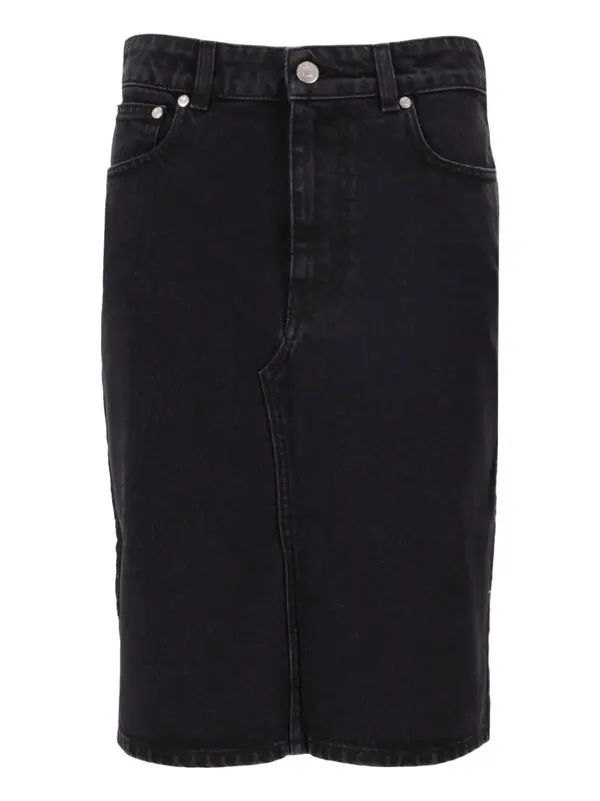 Stella McCartney Denim Lace Skirt - Black