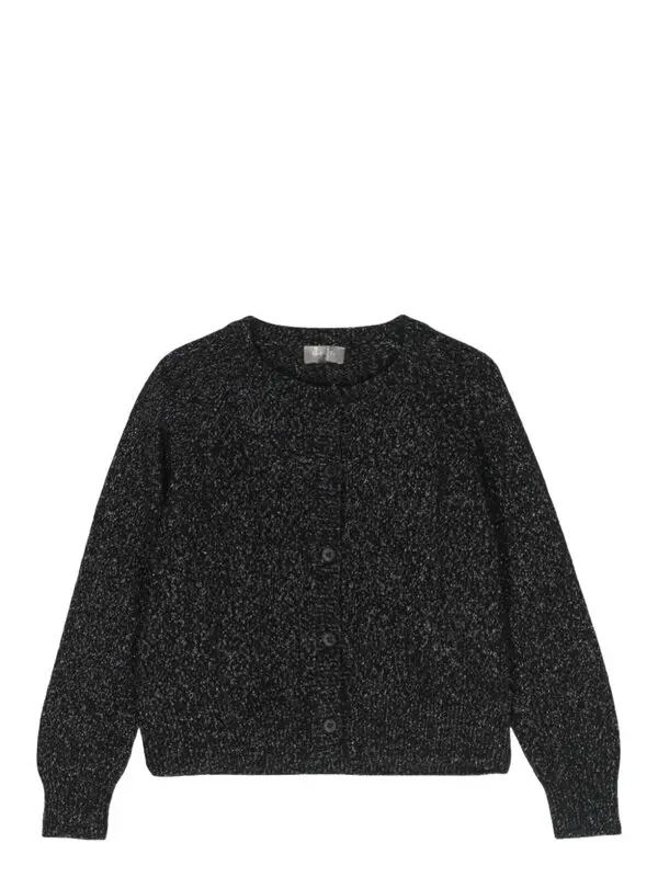 IL GUFO Two-tone Lurex-knit Cardigan - Black