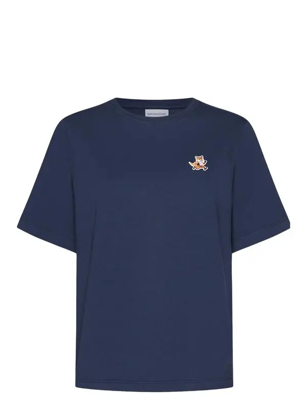 Maison Kitsuné Speedy Fox Patch Crewneck T-shirt - Blue