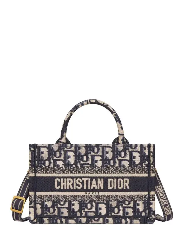 Dior Mini Book Tote With Strap - Black