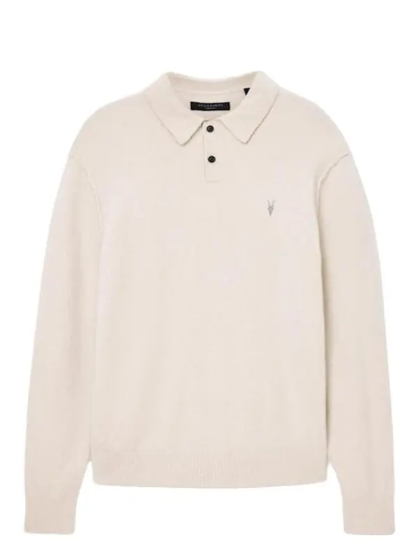 ALLSAINTS Knitted Polo Shirt - Cloudy White