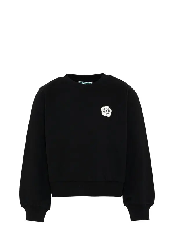 Kenzo Floral Appliqué Crewneck Sweatshirt - Black