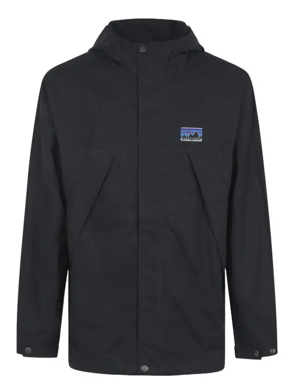 Patagonia Hooded Zip-up Jacket With Drawcord - Black