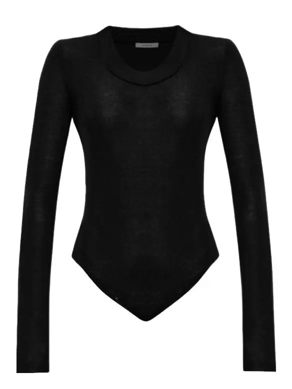 ENTIRE STUDIOS Long Sleeve Bodysuit With Round Neck - Black