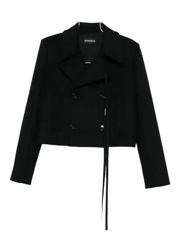 ANN DEMEULEMEESTER Double-breasted Strap Jacket - Black