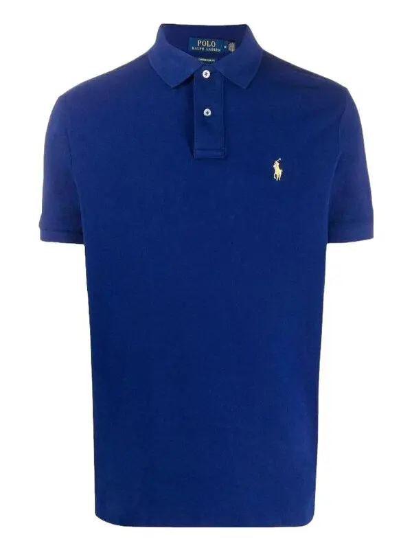 Polo Ralph Lauren Logo Embroidered Short-sleeved Polo Shirt - Blue