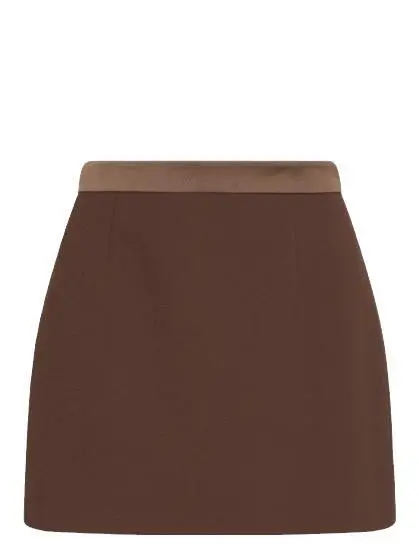 Marella Envers Satin Mini Skirt - Brown
