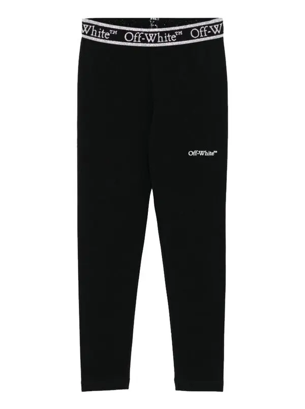 Off-White Logo-waistband Leggings - Black