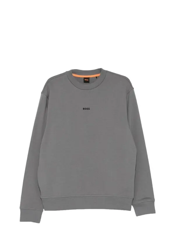Hugo Boss Logo Crew Neck Sweatshirt - Gray