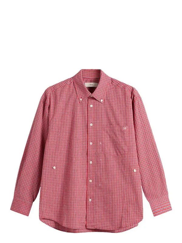 DUNST Checked-pattern Button-fastening Shirt - Red