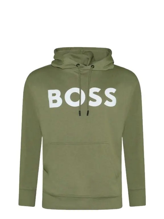 Hugo Boss Logo Hooded Sweater - Green