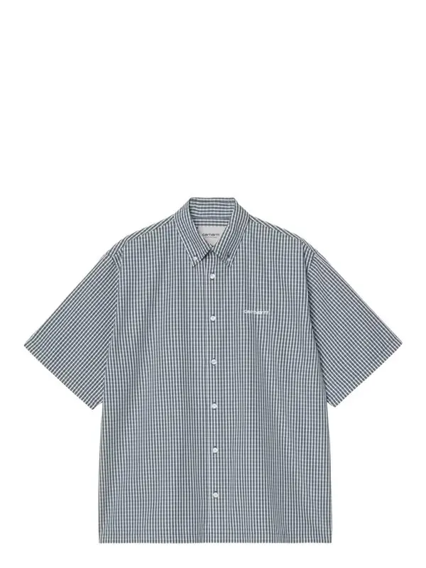 Carhartt Work In Progress Check Short-sleeve Shirt - Gray