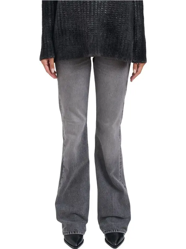 HAIKURE Five-pocket Flared Denim Trousers - Black