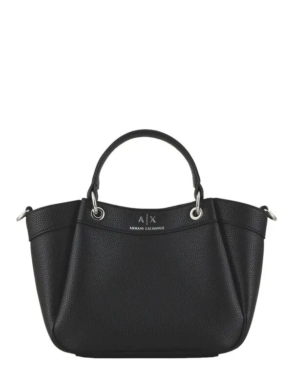 Armani Exchange Grained Texture Tote Bag - Black