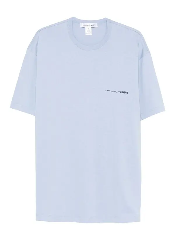 Comme Des Garçons Logo Printed T-shirt - Blue