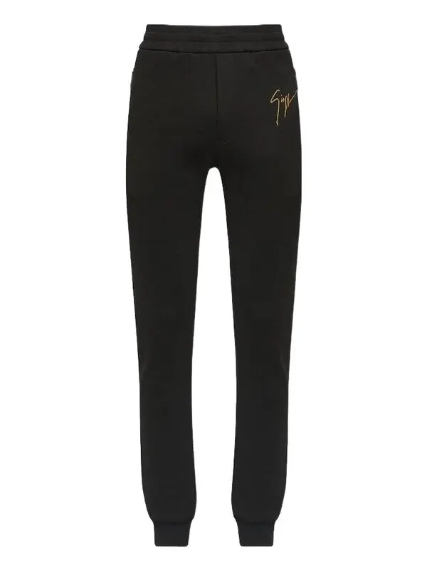 GIUSEPPE ZANOTTI Logo Printed Zipped Track Pants - Black