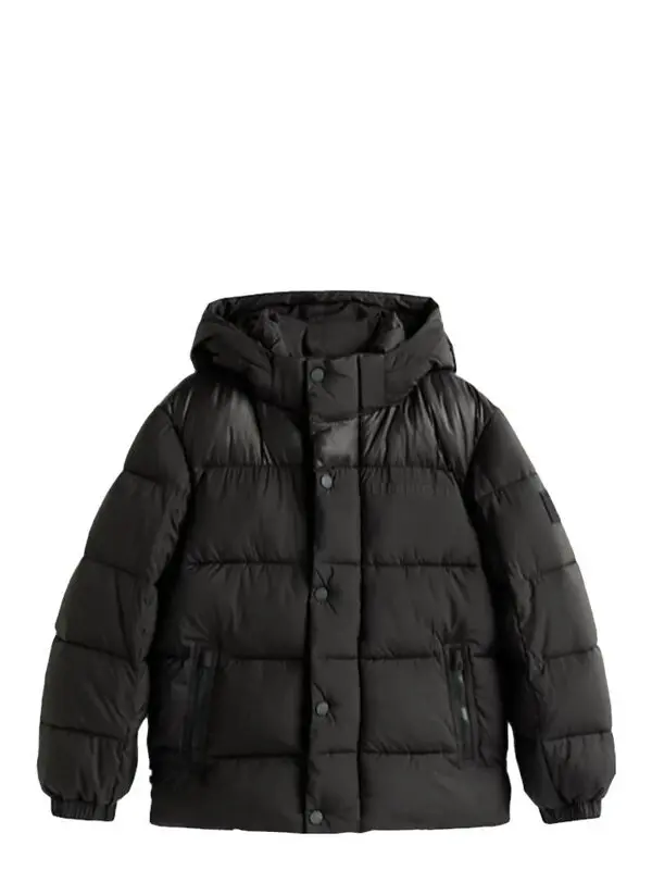 Tommy Hilfiger Hooded Long-sleeve Puffer Jacket - Black