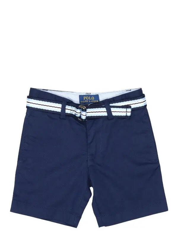 Ralph Lauren Striped Belted Chino Shorts - Blue