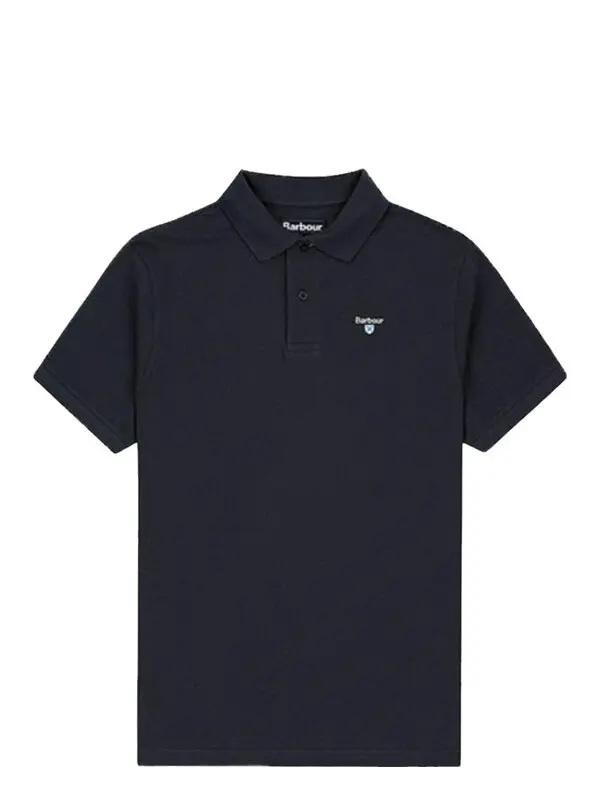 Barbour Navy Blue Button-down Polo Shirt - Black