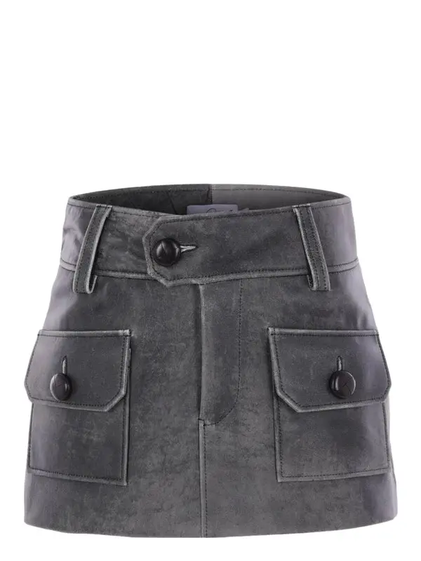 Vaquera Vintage-effect Low-waist Skirt - Grey