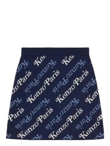 Kenzo All-over Logo Knitted Mini Skirt - Black