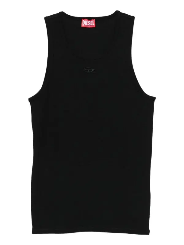DIESEL® Ribbed Crewneck Tank Top - Black