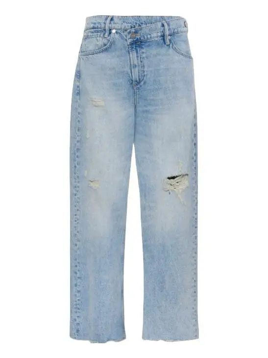 ALLSAINTS Belt Loop Wide Leg Jeans - Blue