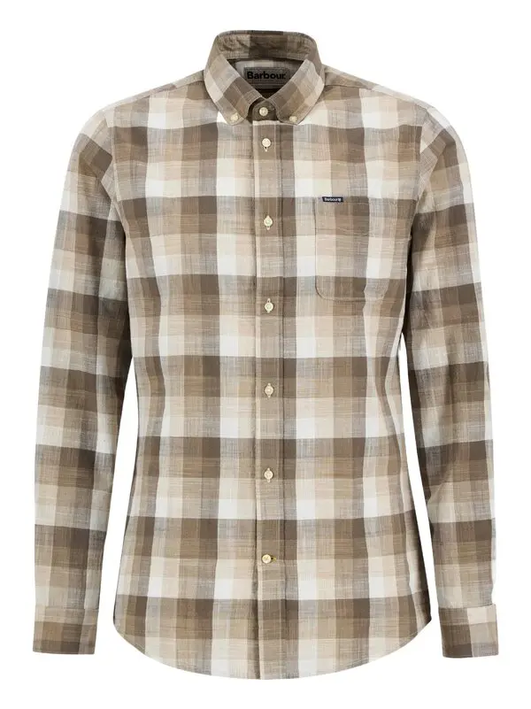 Barbour Check-pattern Shirt - Stone