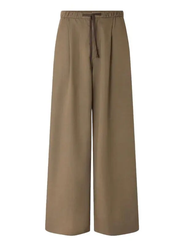 Soeur Drawstring Pleated Palazzo Pants - Brown