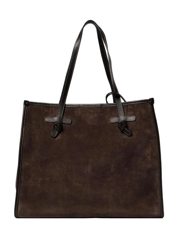 GIANNI CHIARINI Marcella Knotted Suede Tote Bag - Brown