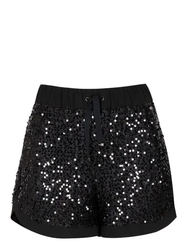 Herno Sequined Drawstring Shorts - Black