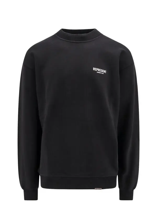 REPRESENT Owners Club Logo Printed Crewneck Sweatshirt - Black