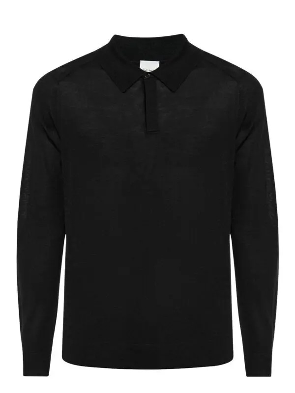 Paul Smith Long-sleeve Knitted Polo Shirt - Black