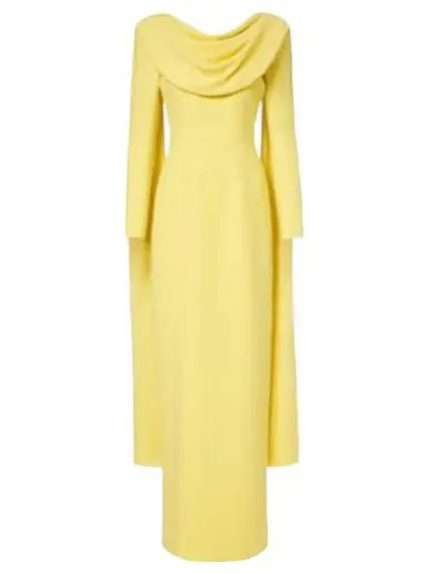 EMILIA WICKSTEAD Zaira Draped Crepe Gown - Yellow