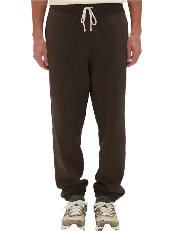 NEW BALANCE Elastic-waistband Logo-patch Track Pants - Brown