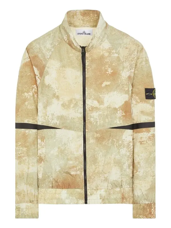 Stone Island Zip-up Jacket With Camouflage Print - Flaxen