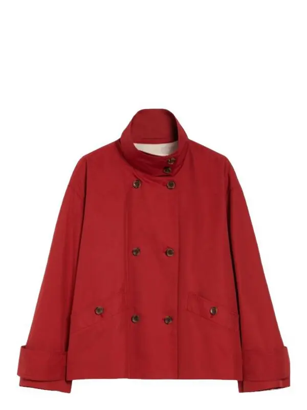 IBLUES A-line Trench Coat With Lapel Collar - Red