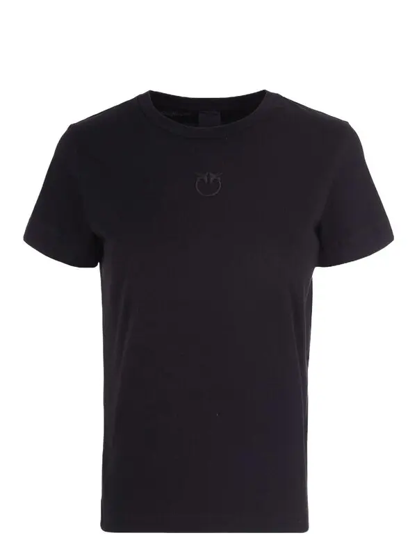 Pinko Embroidered Logo Crewneck T-shirt - Black