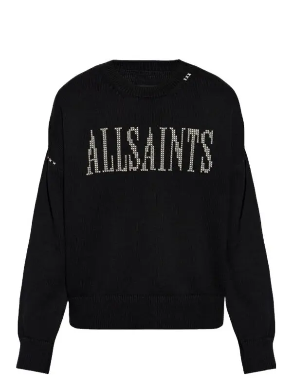 ALLSAINTS Pullover With Embellished Logo - Black