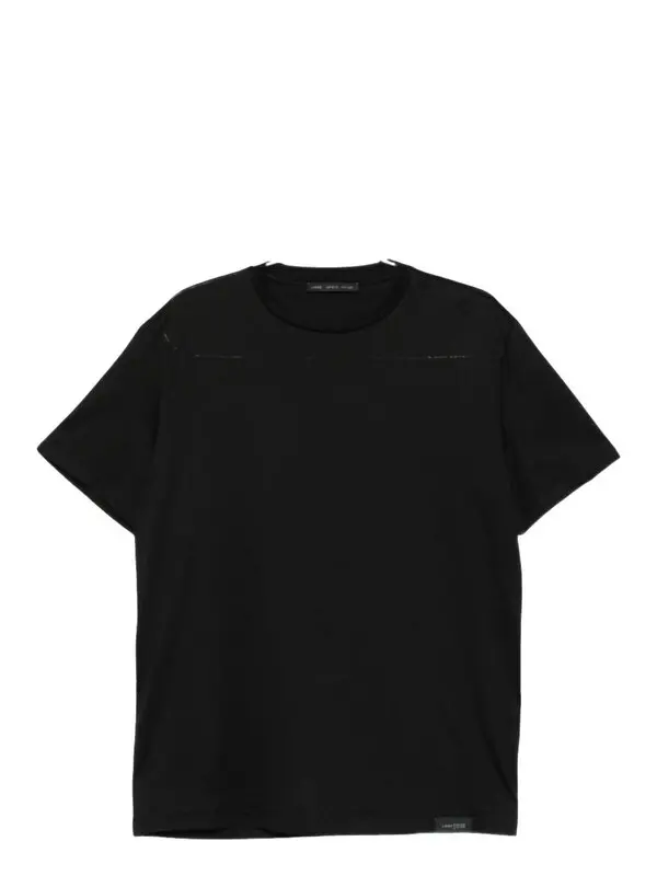 LOW BRAND Logo Patch Crewneck T-shirt - Black