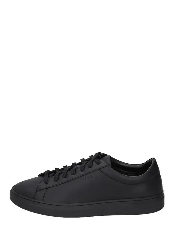 Hugo Boss Round Toe Lace-up Sneakers - Black