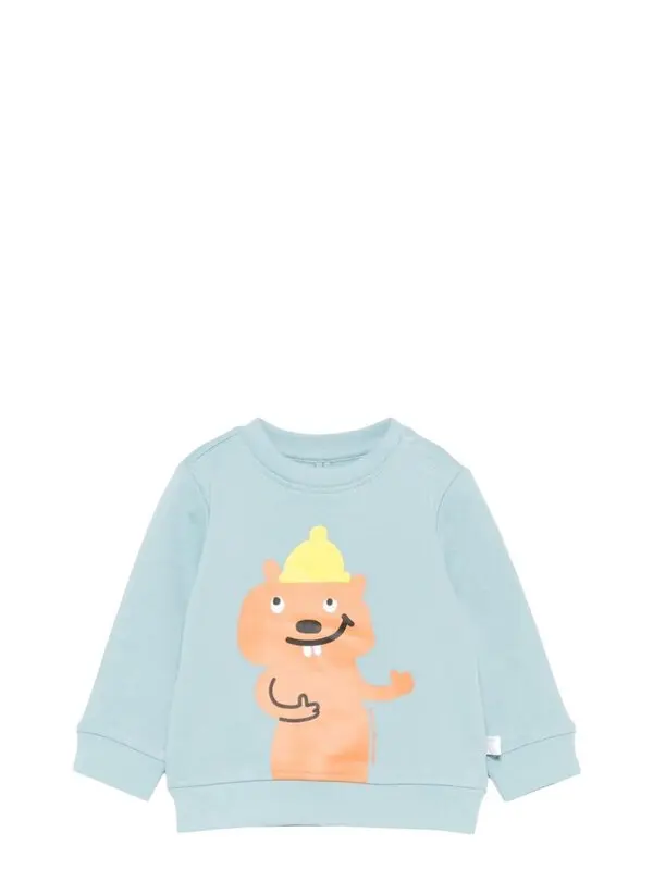 Stella McCartney Long Sleeve Crewneck Sweatshirt With Graphic Print - Blue