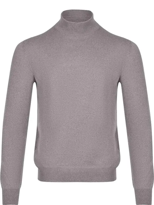 Tagliatore High Neck Knitted Jumper - Gray