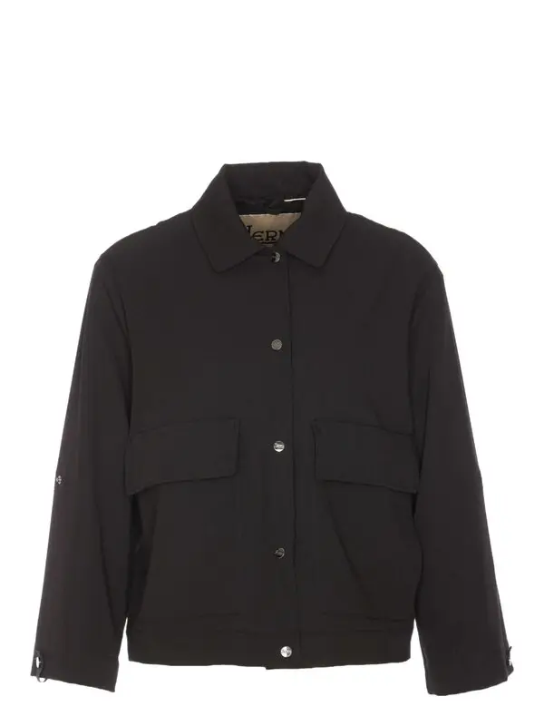 Herno Long Sleeve Jacket With Lapels And Flip Pockets - Black