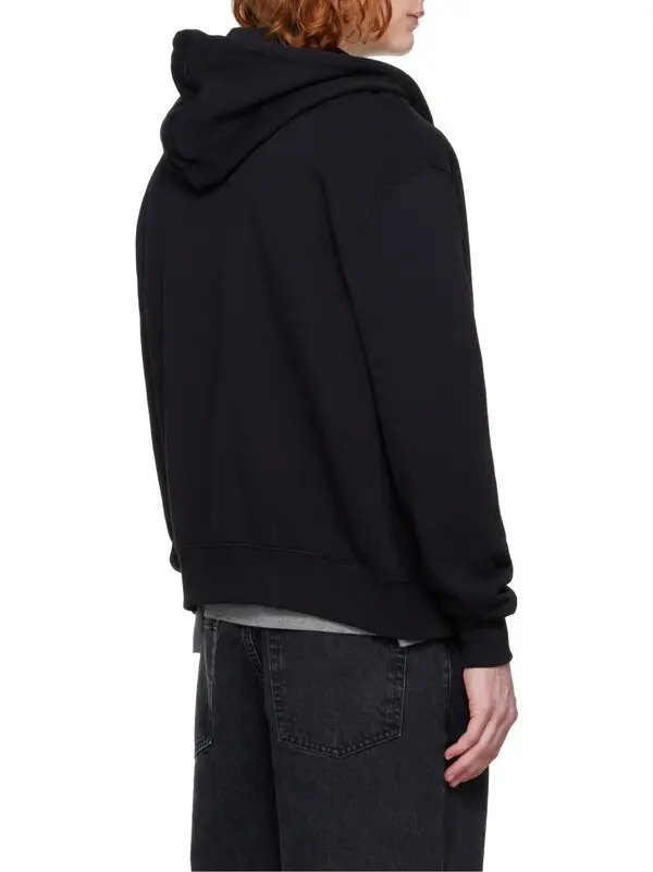 Maison Kitsuné Zip-up Drawstring Hoodie - Black
