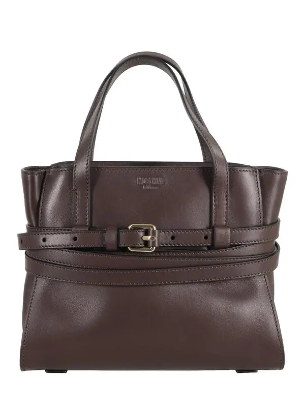 Moschino Embossed Tie Detailed Handbag - Black