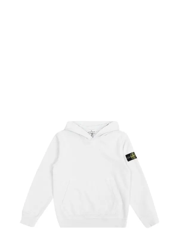 Stone Island Cotton Hoodie With Compass Logo - Pearl Gray