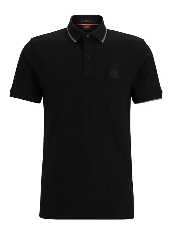 Hugo Boss Logo Embroidered Polo Shirt - Black