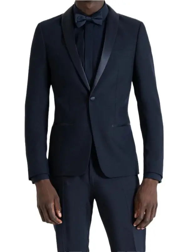 ANTONY MORATO Slim Fit Roxanne Jacket In Viscose Blend With Satin Details - Black