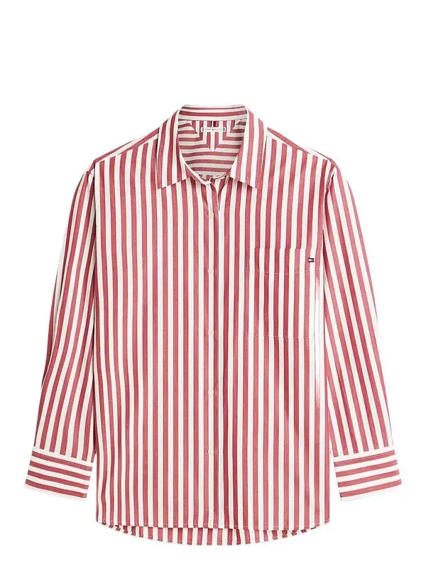 Tommy Hilfiger Long Sleeve Striped Shirt - Red